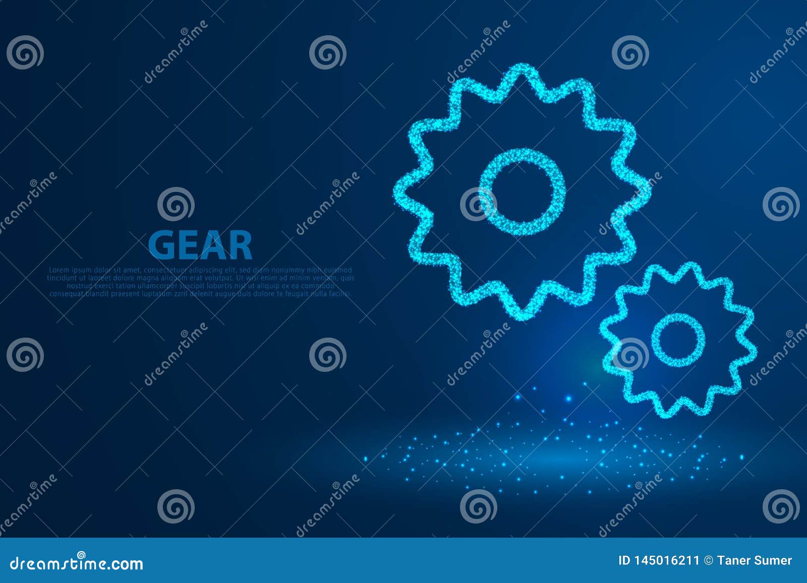 Technology Gear Icon with Blue Background, VectorTechnology Gear Icon ...