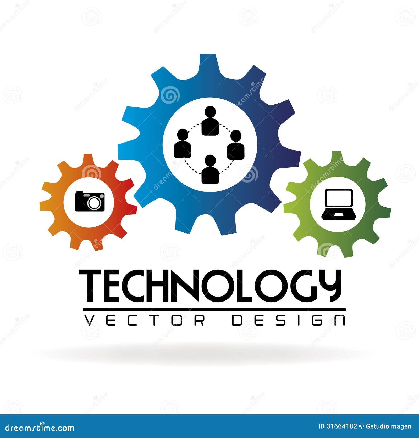 Technology Gears Concept On The Grey Background. Hi-tech Gears ...