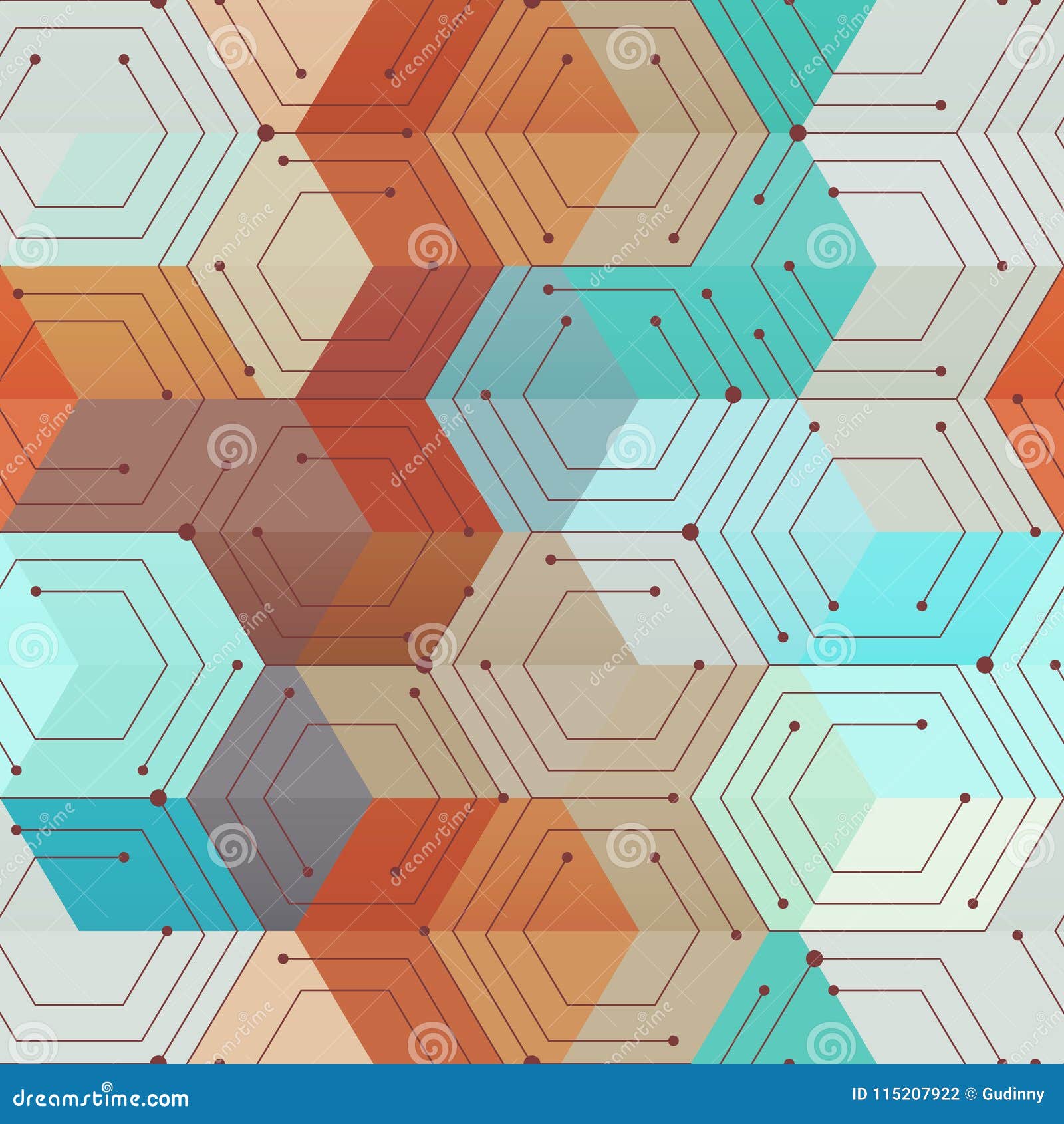 Technology Geometric Seamless Pattern Stock Vector - Illustration of ...