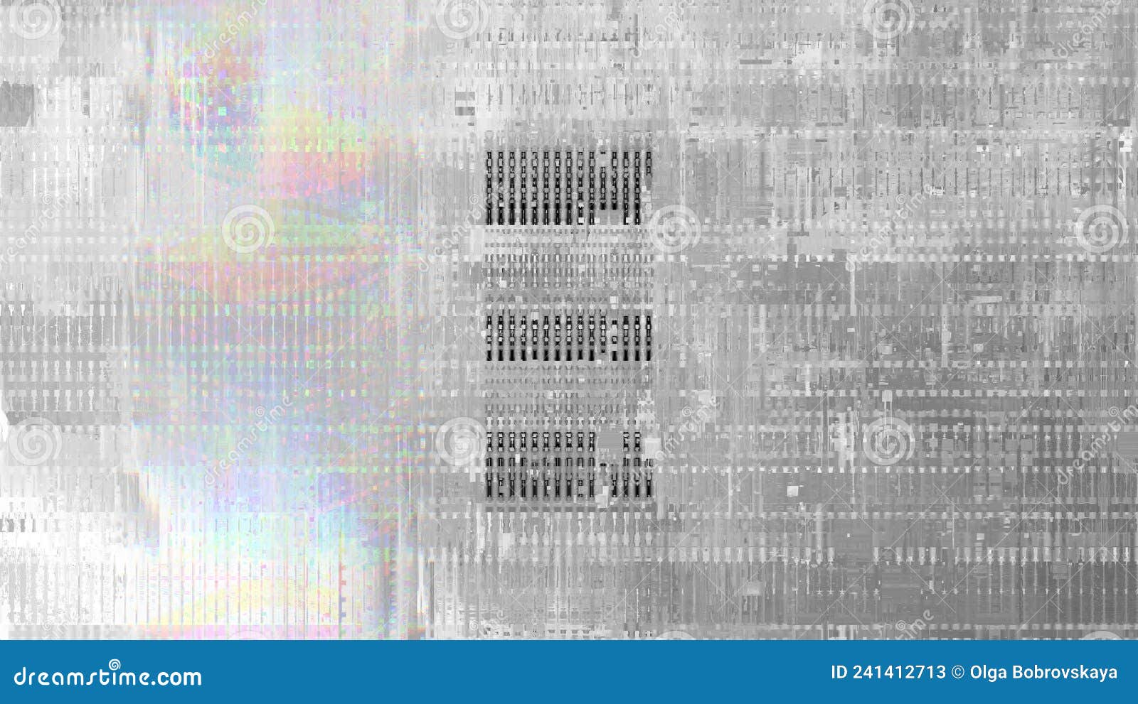 Technology Glitch Color Background With Grid Face On Black. AI ...