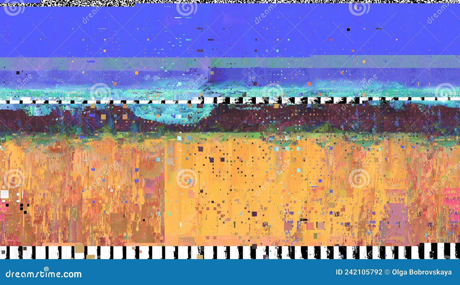 Technology Glitch Background. Computer Screen Error. Digital Pixel ...