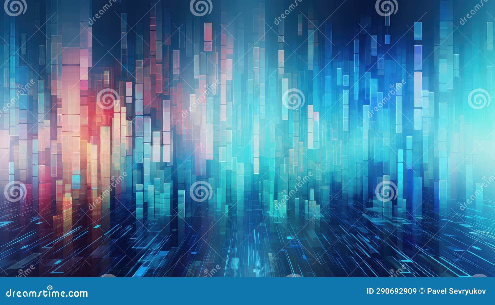 Technology Glitch Data Flow Stock Illustration - Illustration of ...