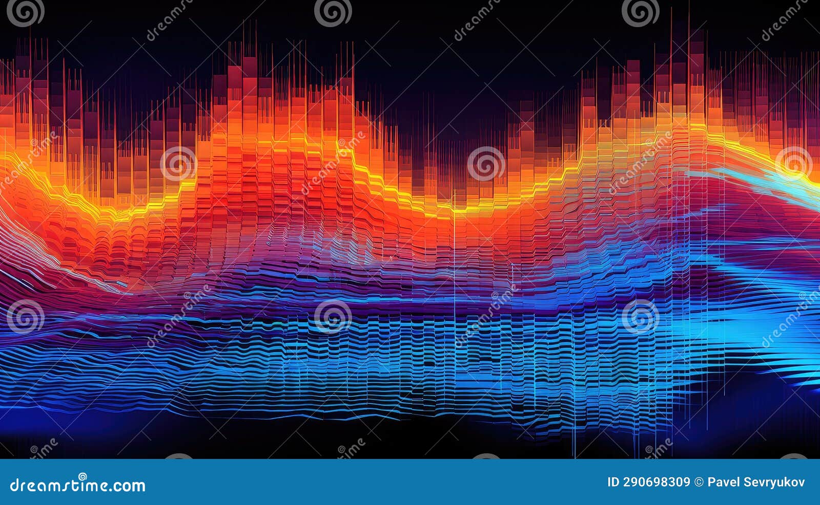 Technology Glitch Matrix Ripple Stock Illustration - Illustration of ...
