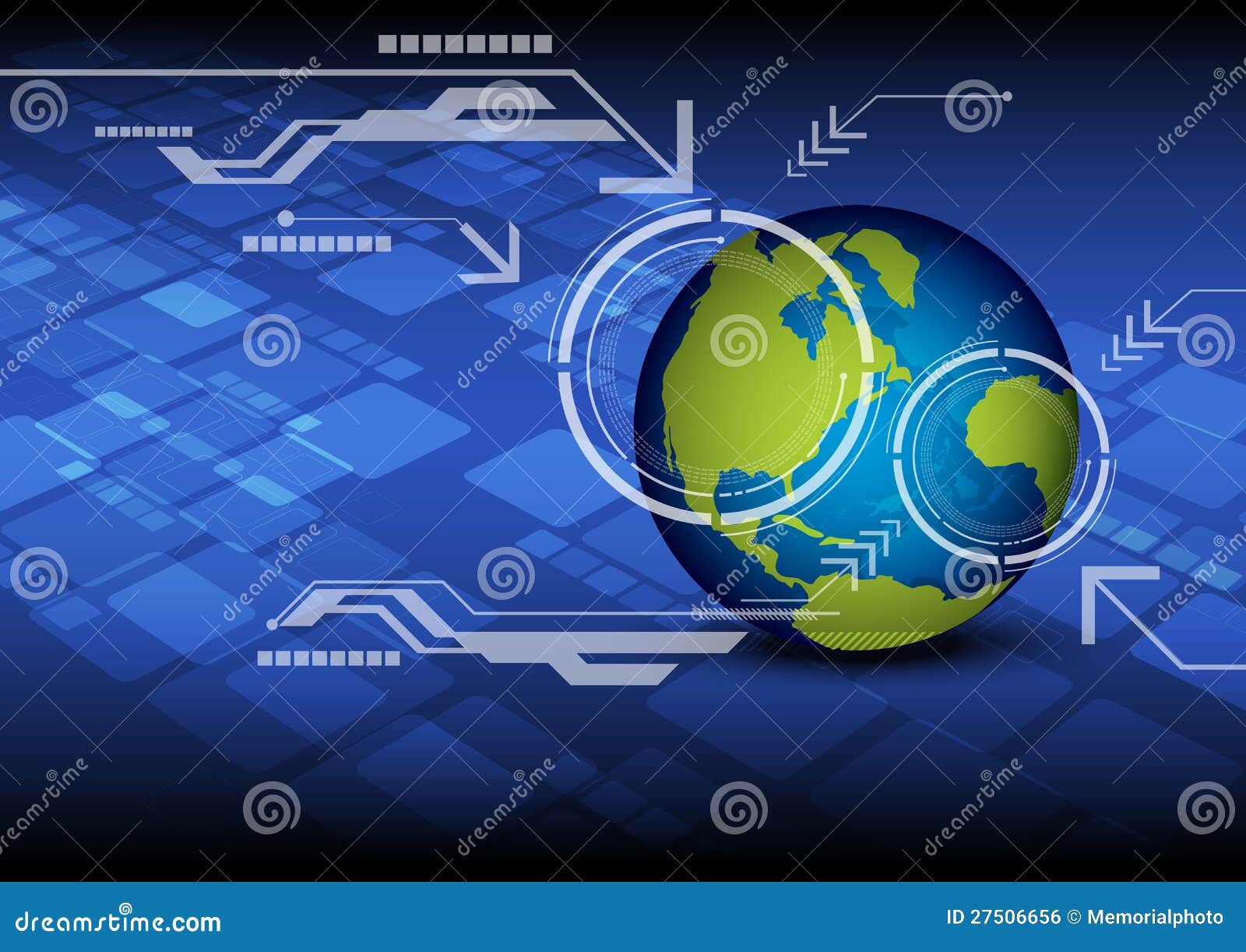 Technology with global stock vector. Illustration of globe - 27506656