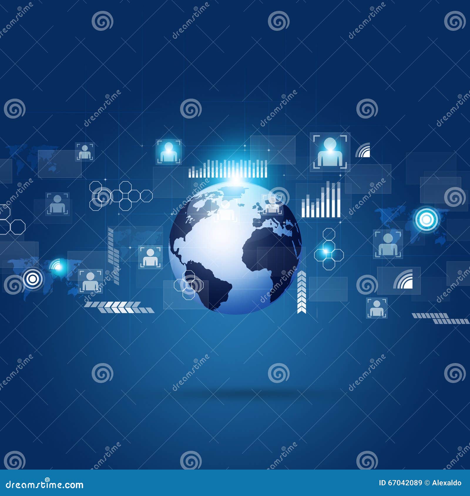Technology Global Connection Stock Illustration - Illustration of ...