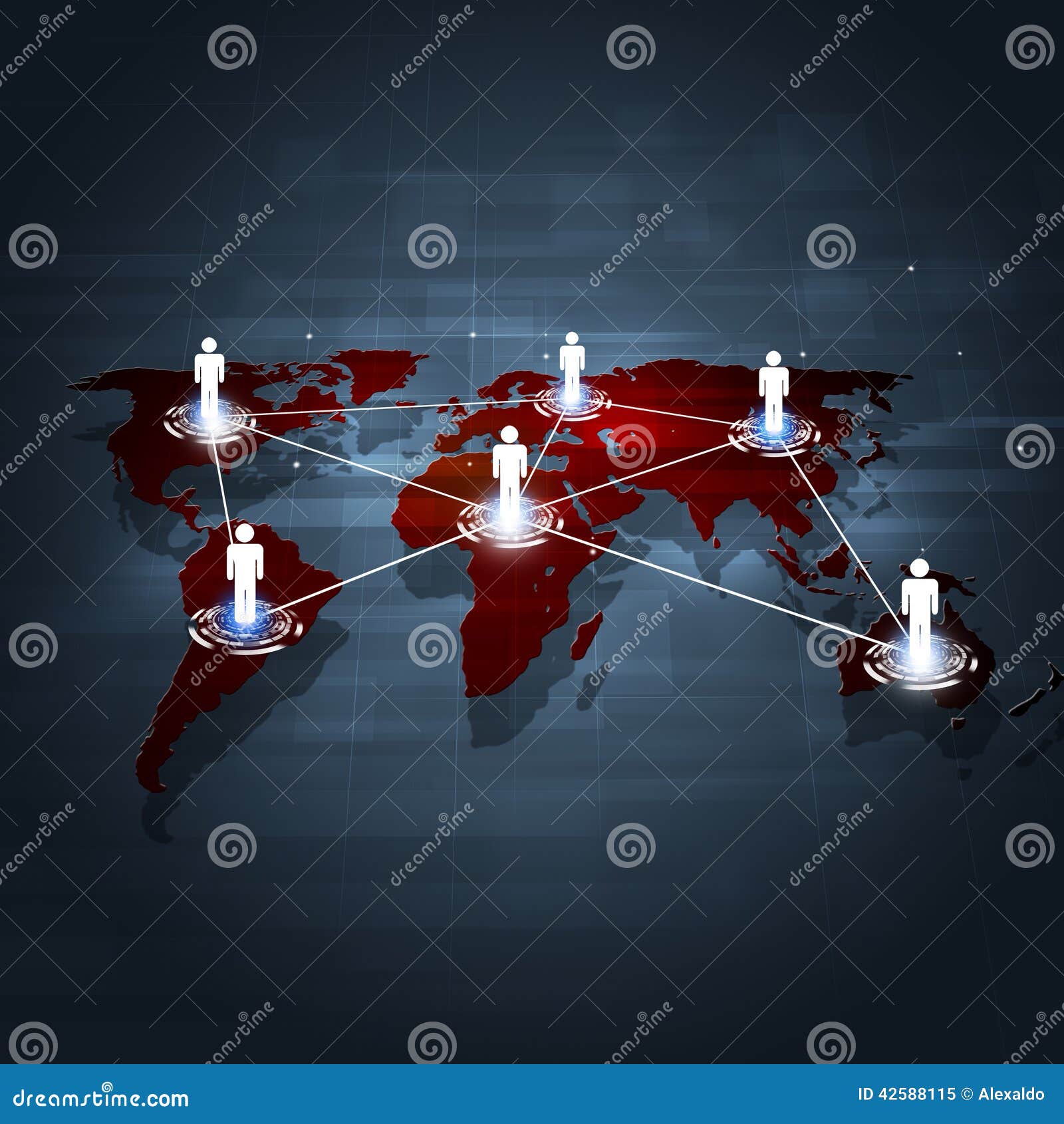 Technology Global Connections Stock Illustration - Illustration of ...