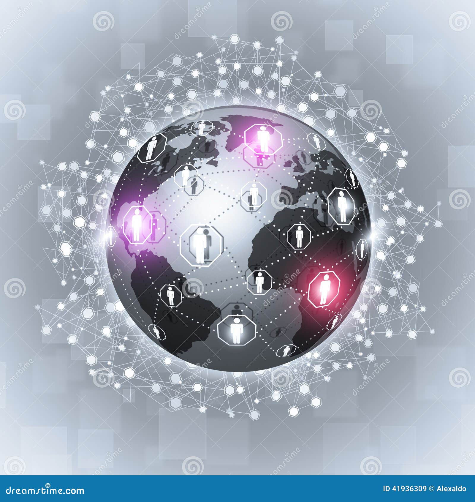 Technology Global Connections Stock Illustration - Illustration of ...