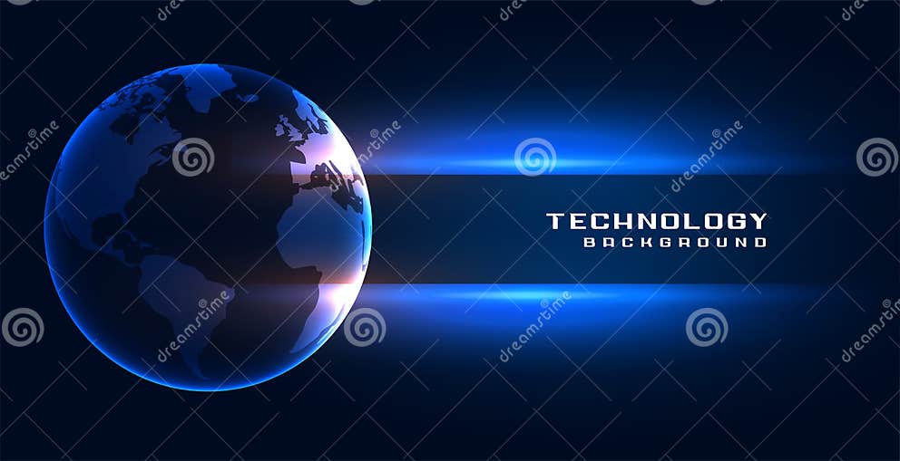 Technology Global Eath Concept Background Stock Vector - Illustration ...