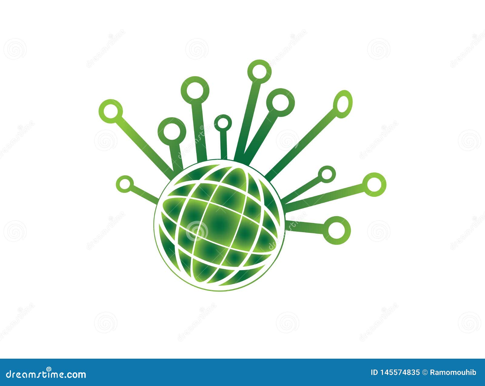 Technology Globe Icon for Logo Design Illustrator, High Tech Land ...