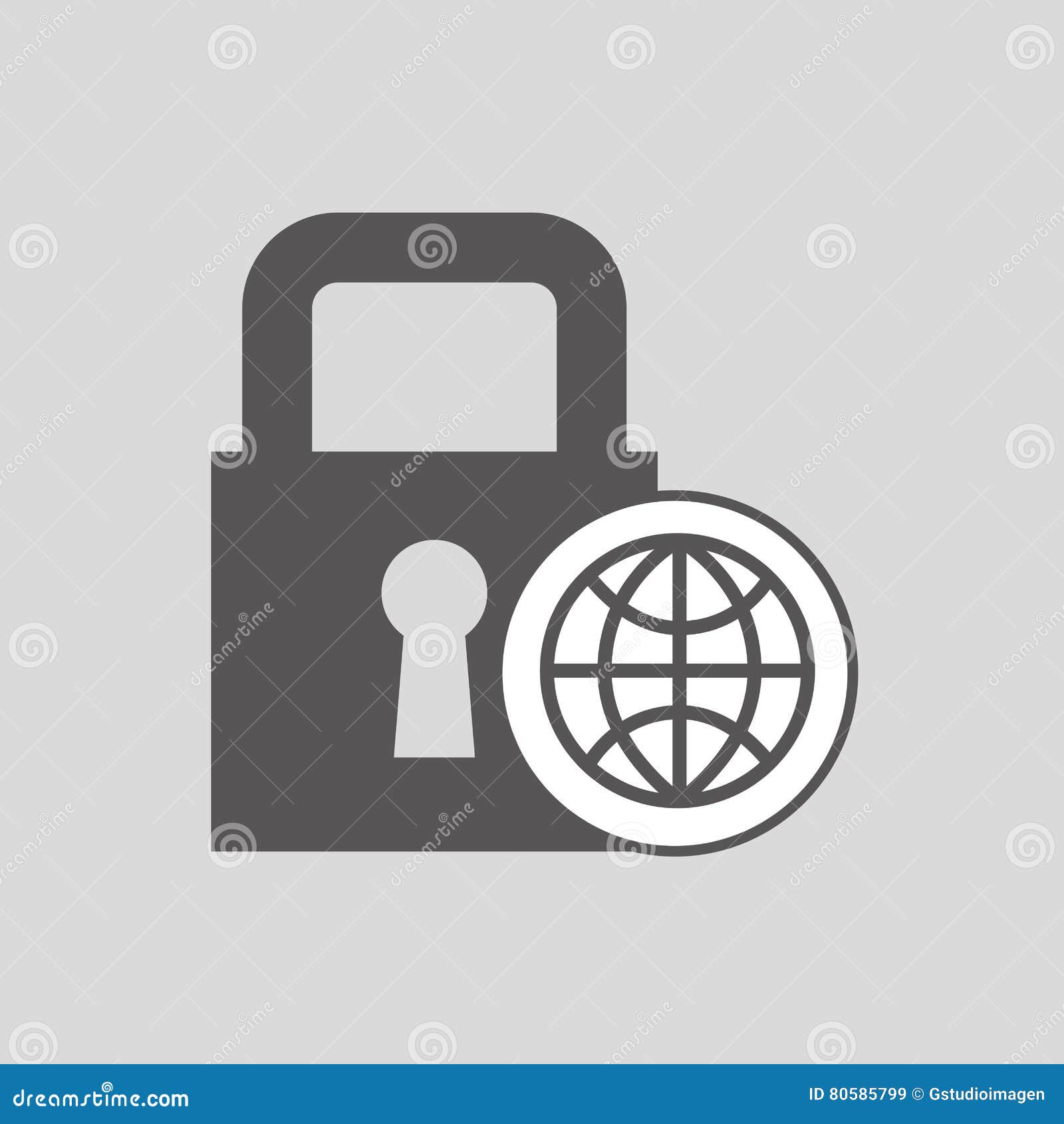 Technology Globe Protection Lock Media Graphic Stock Vector ...