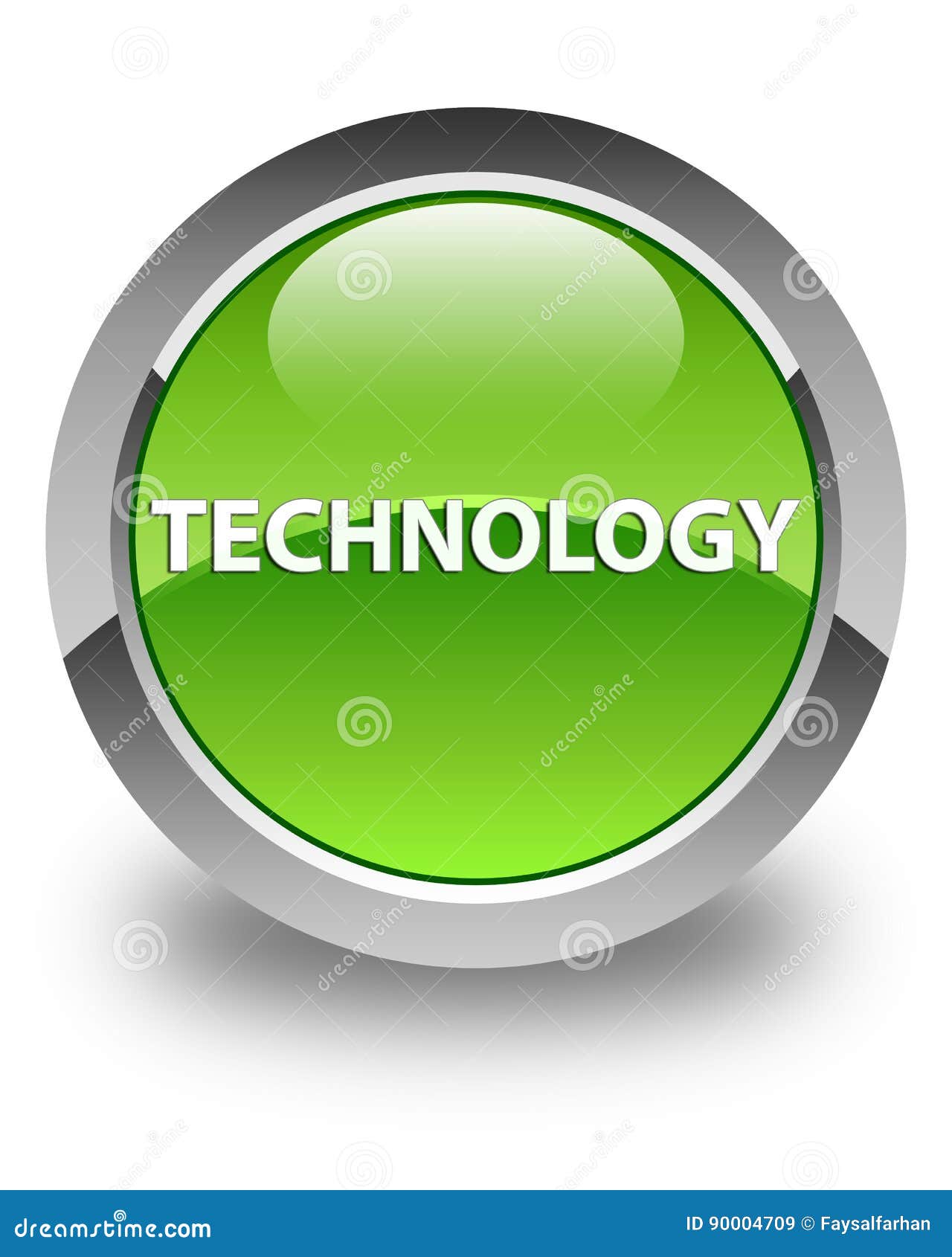 Technology Glossy Green Round Button Stock Illustration - Illustration ...