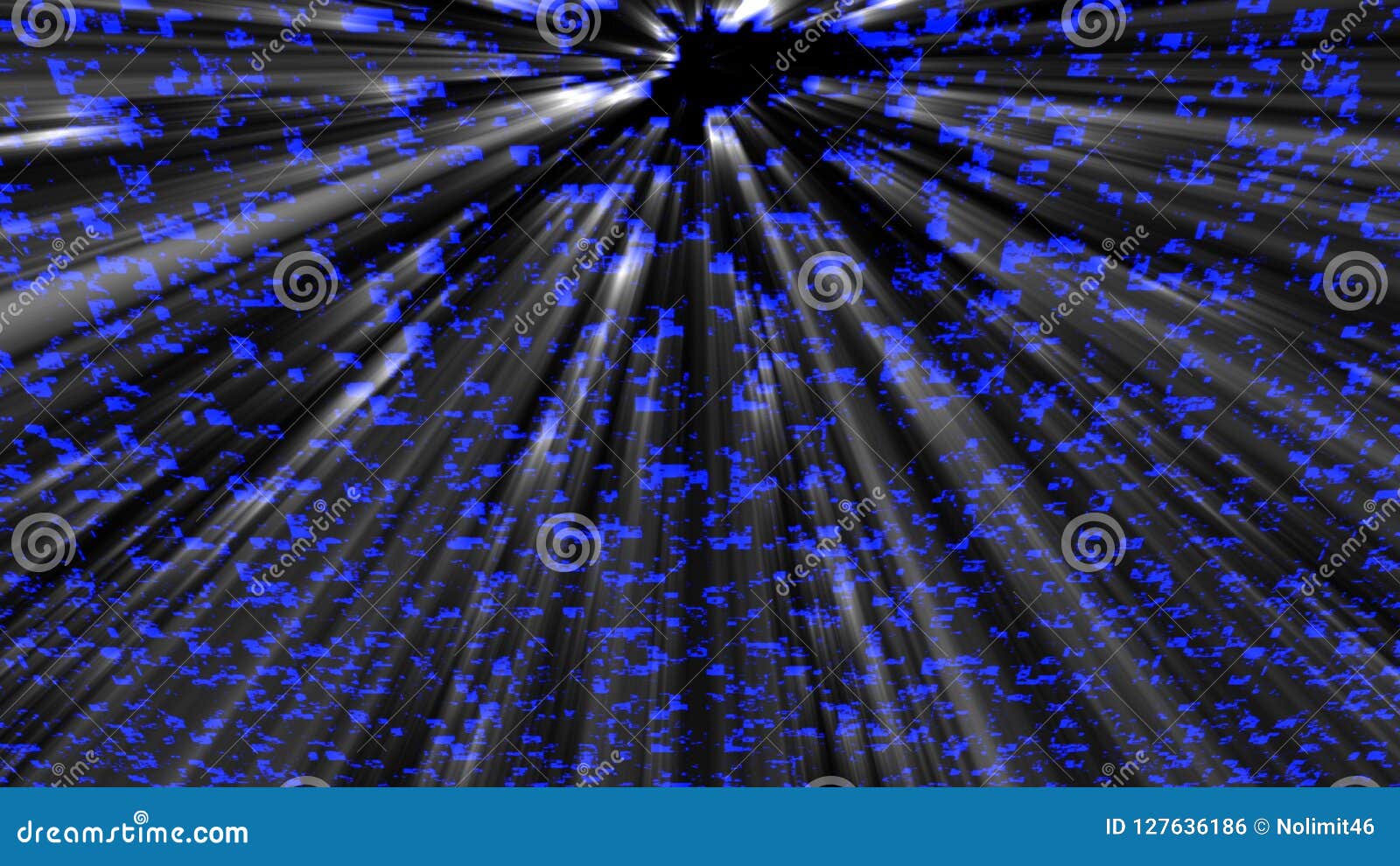 Technology God Rays in Space with Abstract Objects, 3d Render ...
