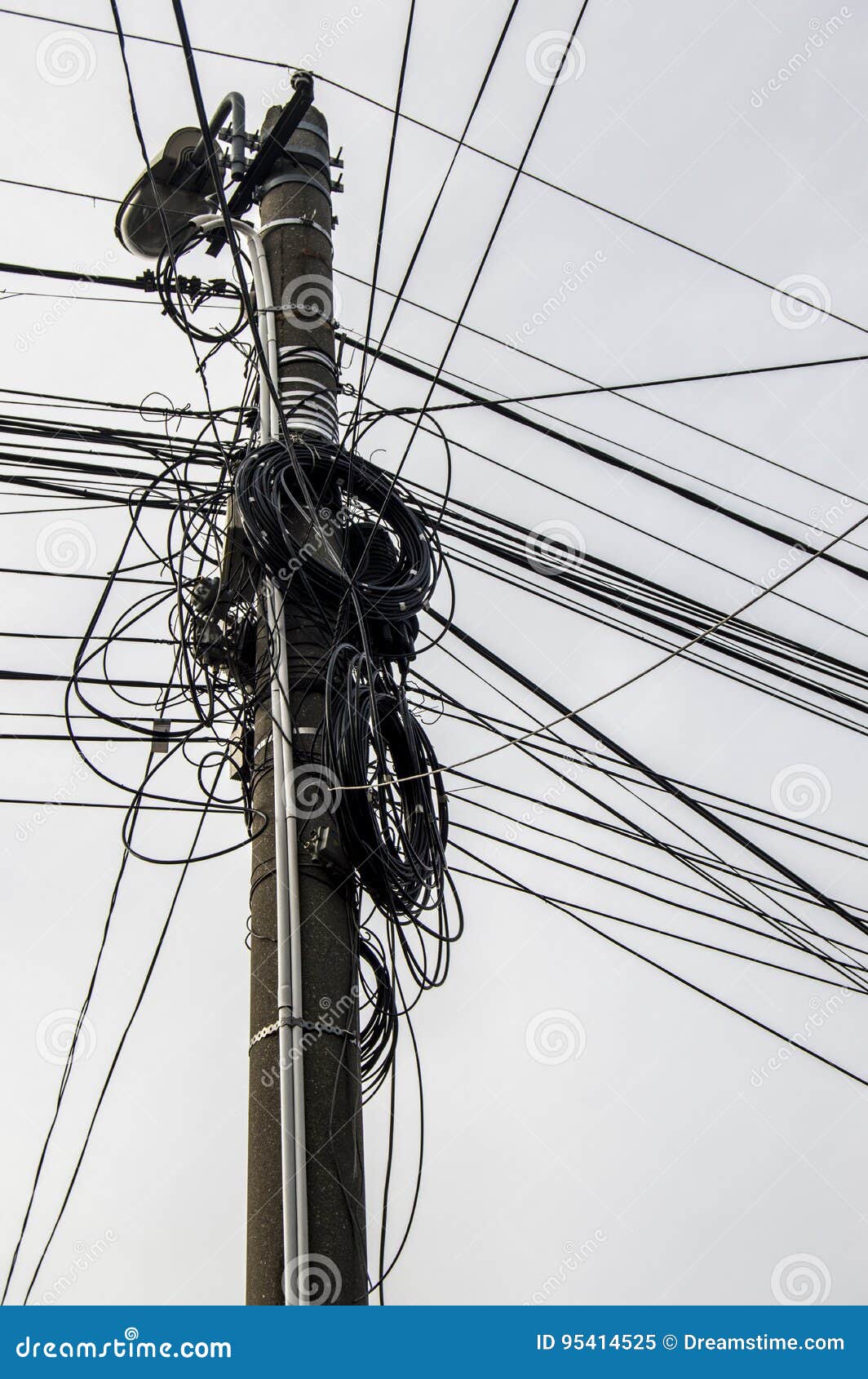 Technology gone berserk stock image. Image of wires, messed - 95414525