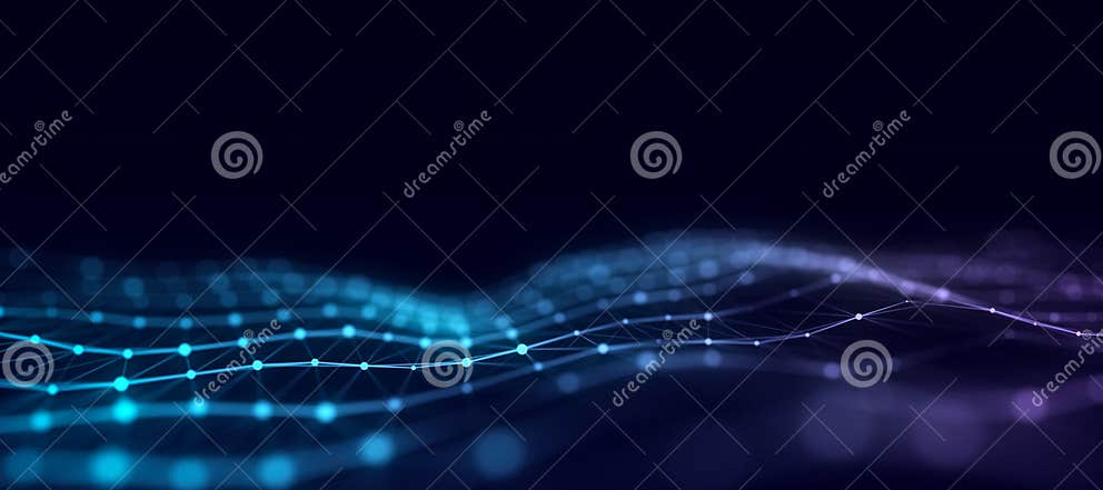 Technology Green Wave with Lines. Big Data Visualization. Analytics ...