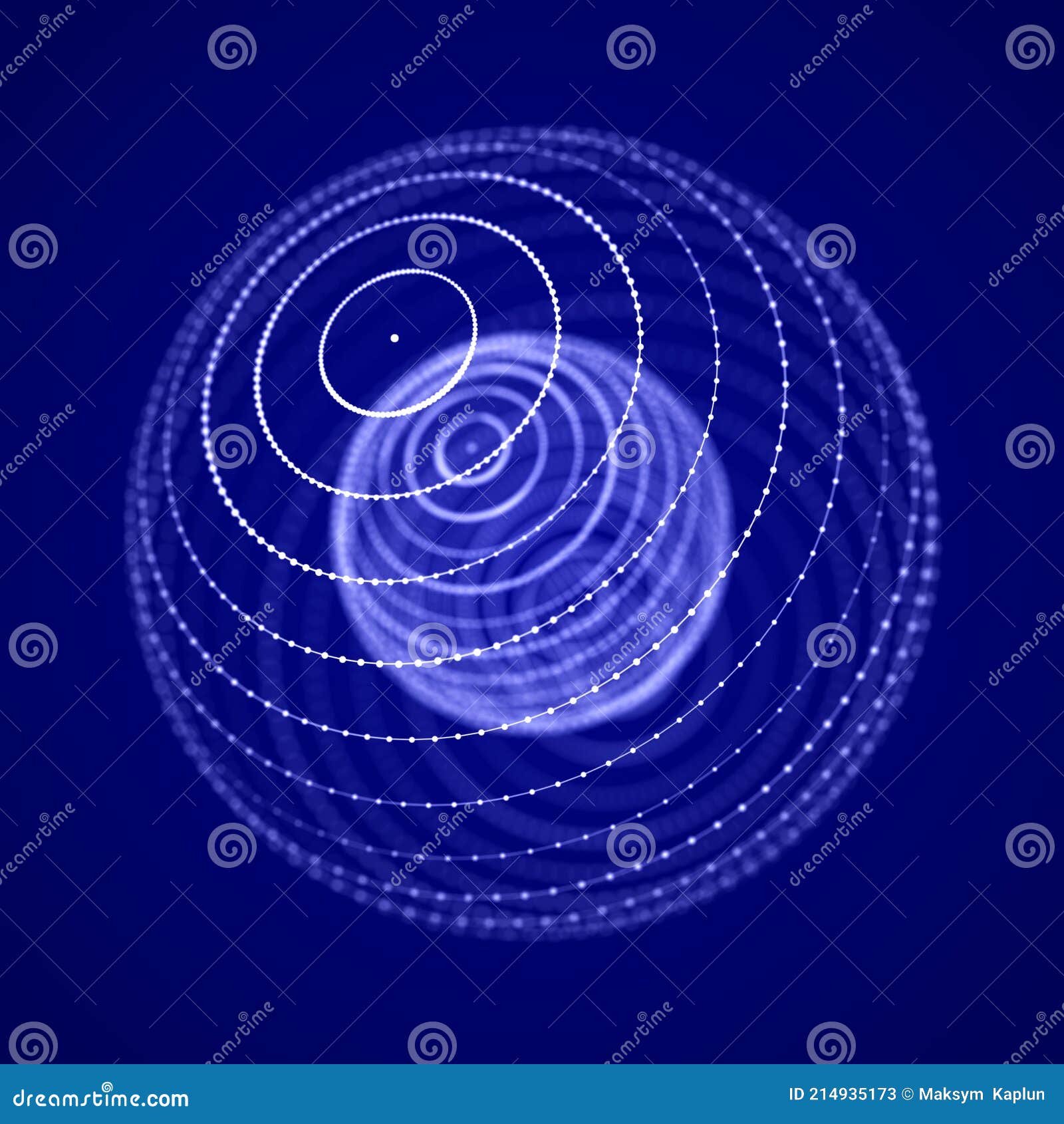 Technology Grid Sphere. Blue Sphere Consisting of Points and Lines ...