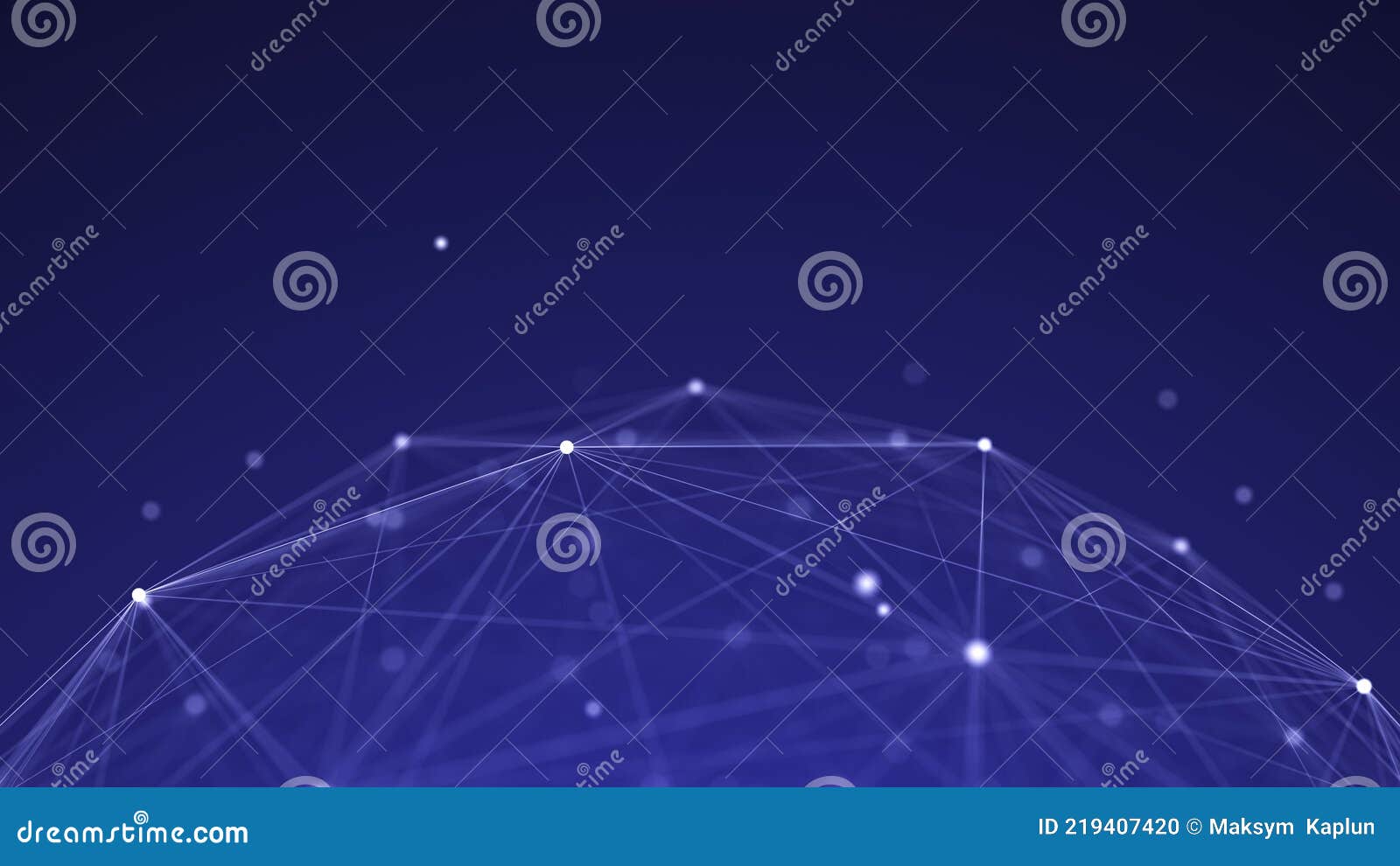 Technology Grid Sphere. Blue Sphere Consisting of Points and Lines ...
