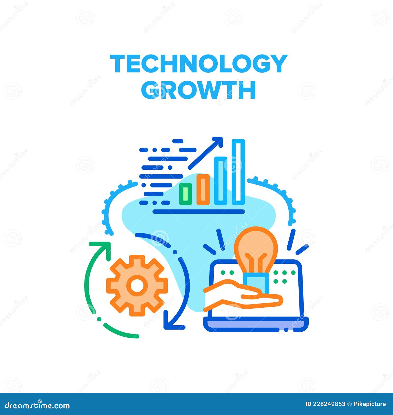 Technology Growth Vector Concept Illustration Stock Vector ...