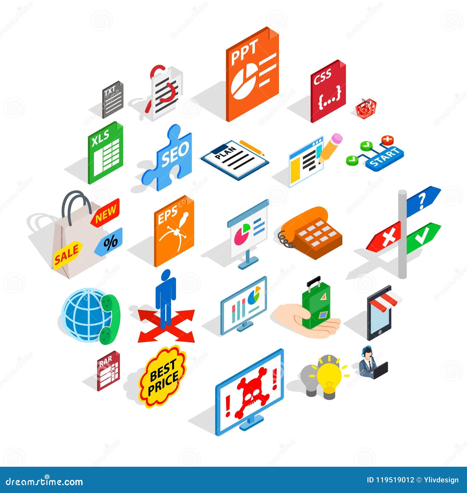 Technology Guide Icons Set, Isometric Style Stock Vector - Illustration ...
