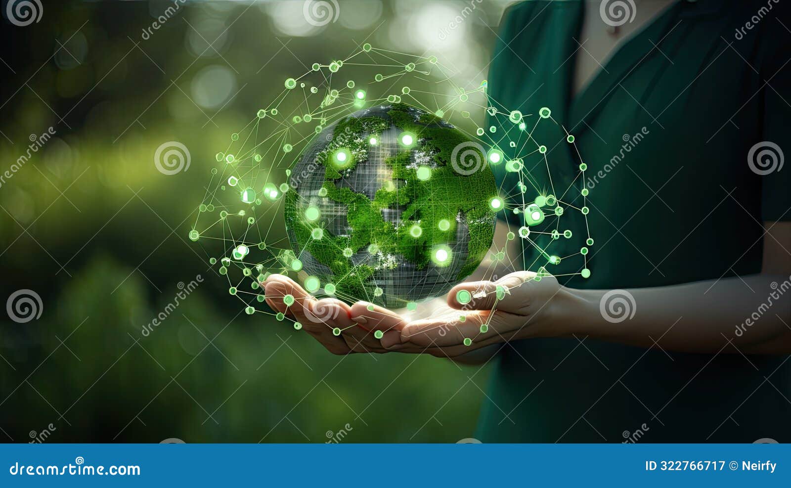 Technology, Hand Holding with Environment Icons Over the Network ...