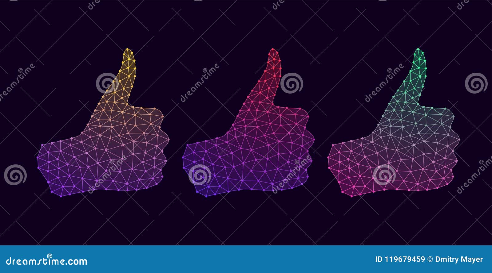Technology Hand with Thumb Up and Gradient Stock Vector - Illustration ...