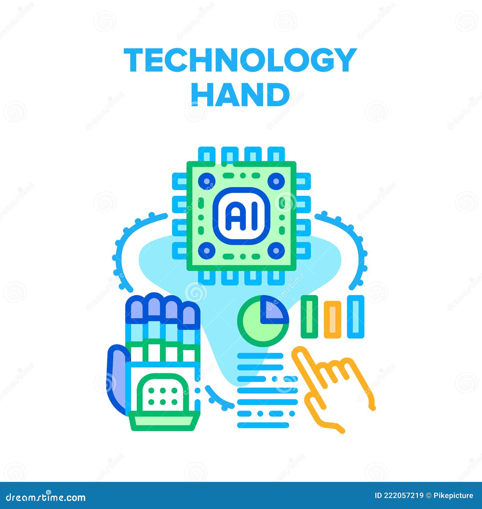 Technology Hand Vector Concept Color Illustration Stock Vector ...