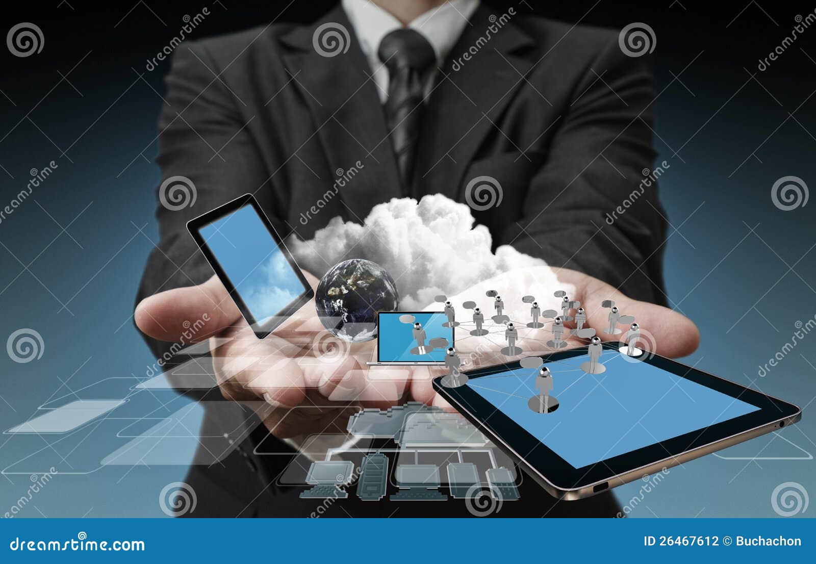 Technology in the hands stock photo. Image of hand, computer - 26467612