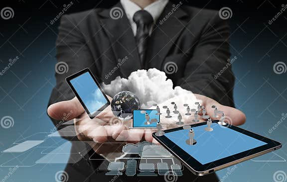 Technology in the hands stock photo. Image of hand, computer - 26467612