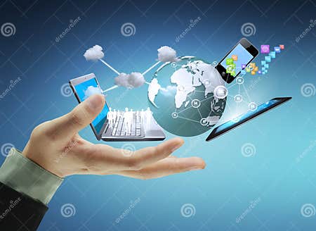 Technology in the hands stock image. Image of male, phone - 38213409