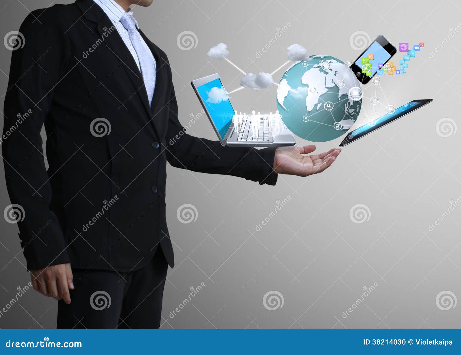 Technology in the hands stock photo. Image of future - 38214030