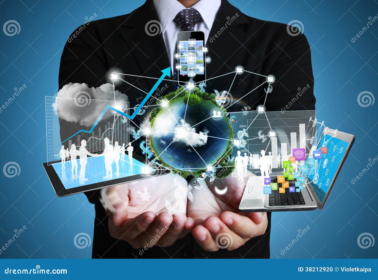 Technology in the hands stock photo. Image of technology - 38212920
