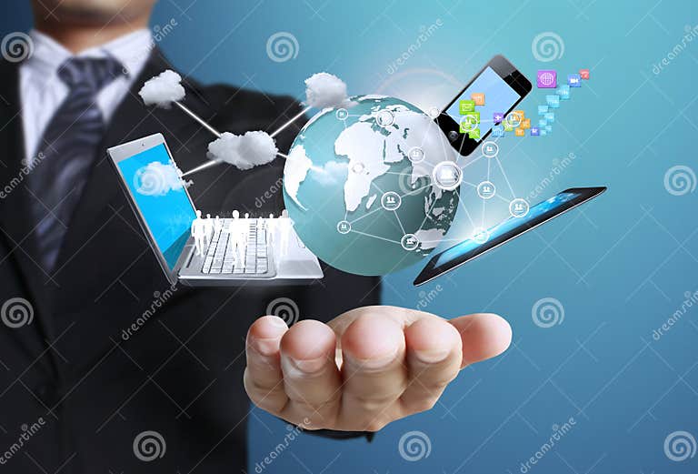 Technology in the hands stock image. Image of future - 38213697