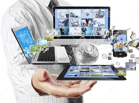 Technology in the hands stock photo. Image of data, phone - 38213722