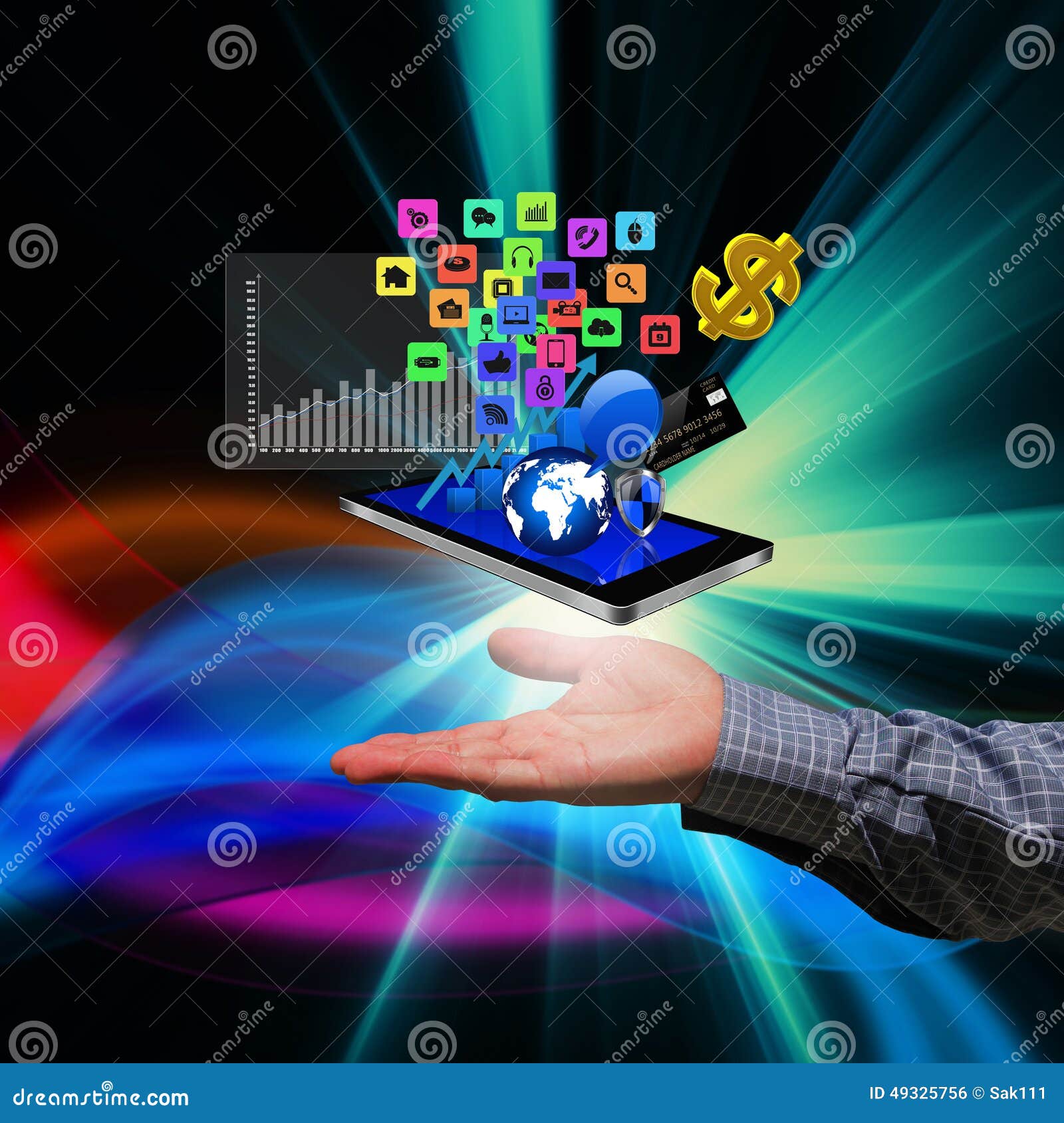 Technology in the Hands of Businessmen Stock Photo - Image of interface ...