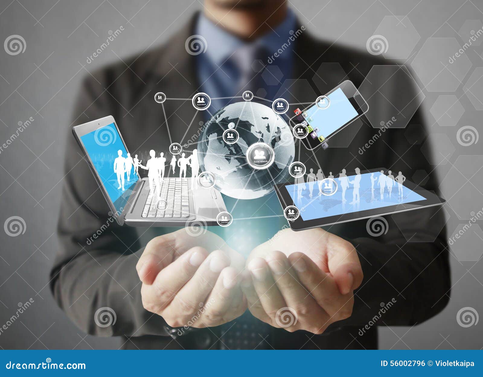 Technology in the hands stock photo. Image of data, slim - 56002796