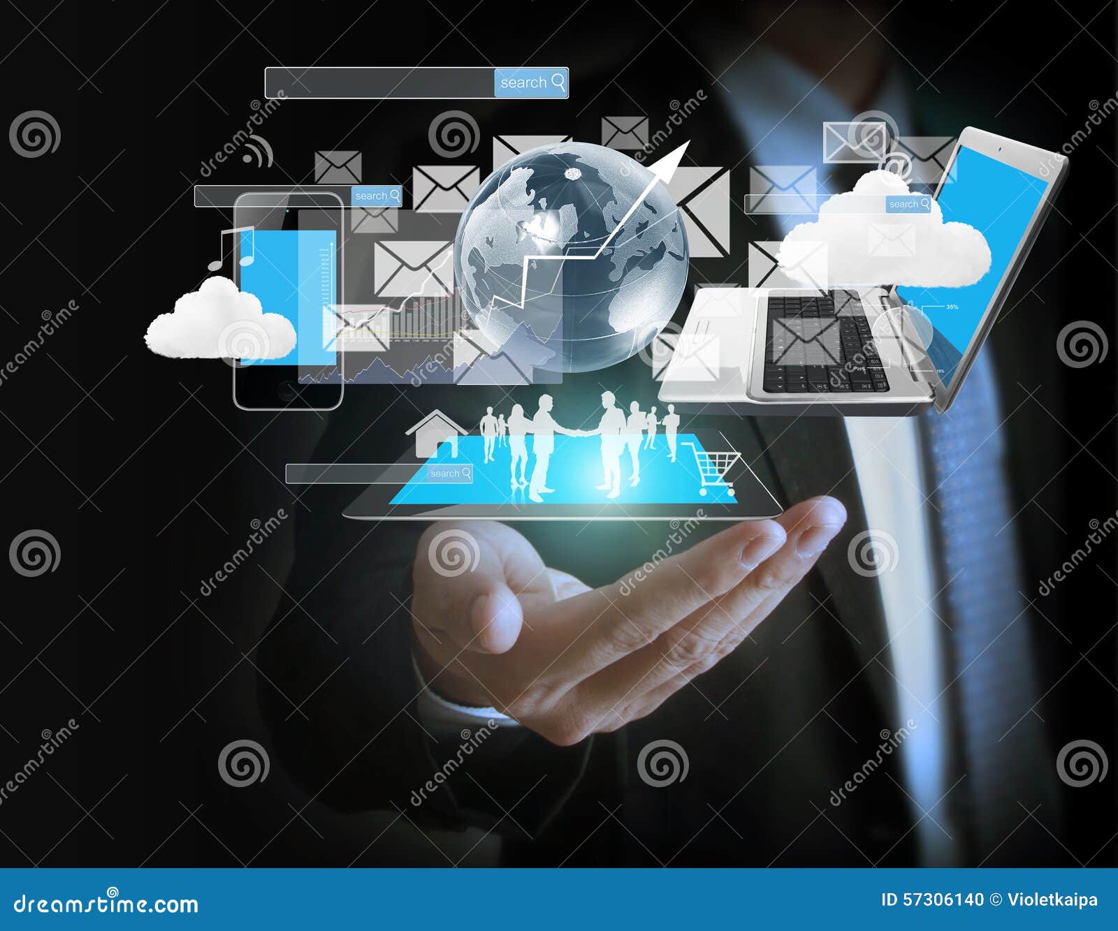 Technology in the hands stock photo. Image of equipment - 57306140