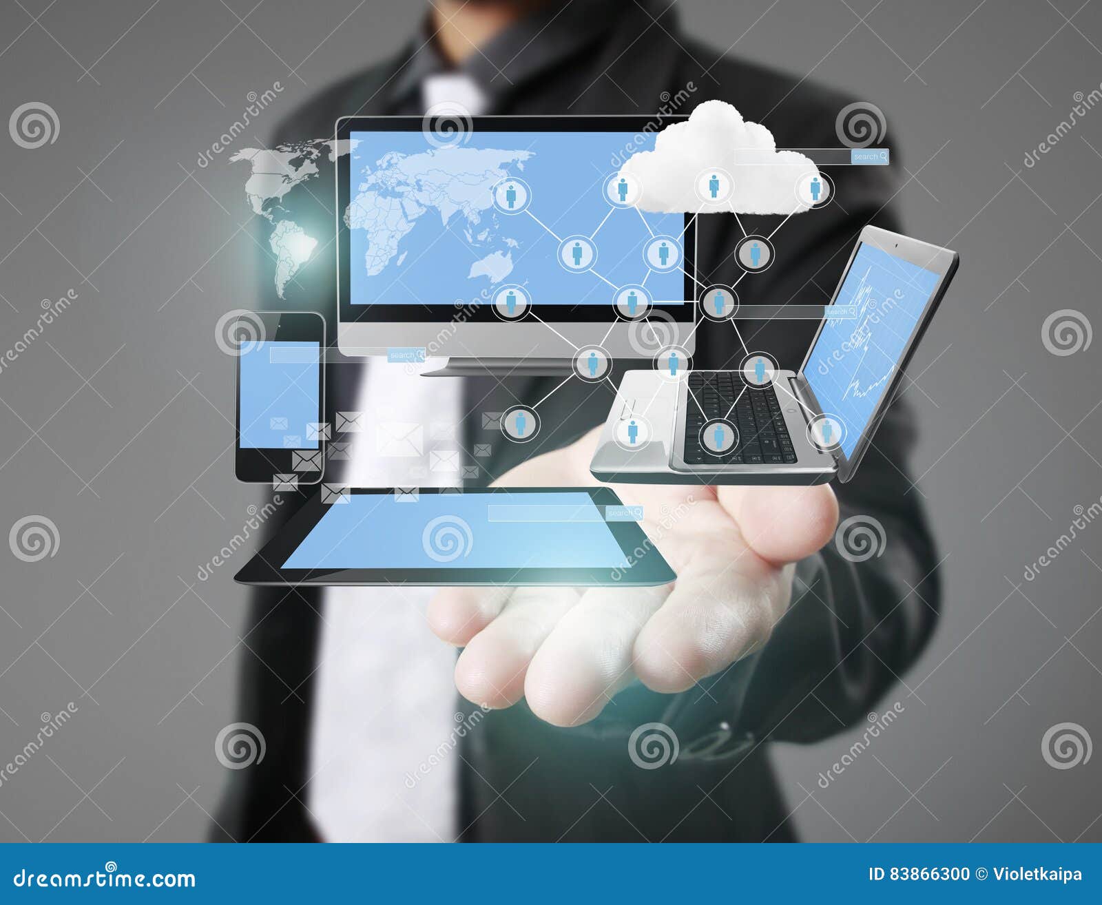 Technology in Hands of Businessmen Stock Photo - Image of laptop ...