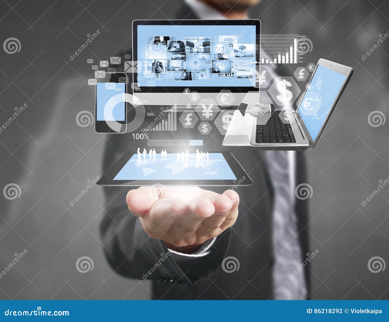 Technology in Hands of Businessmen Stock Photo - Image of future, tool ...