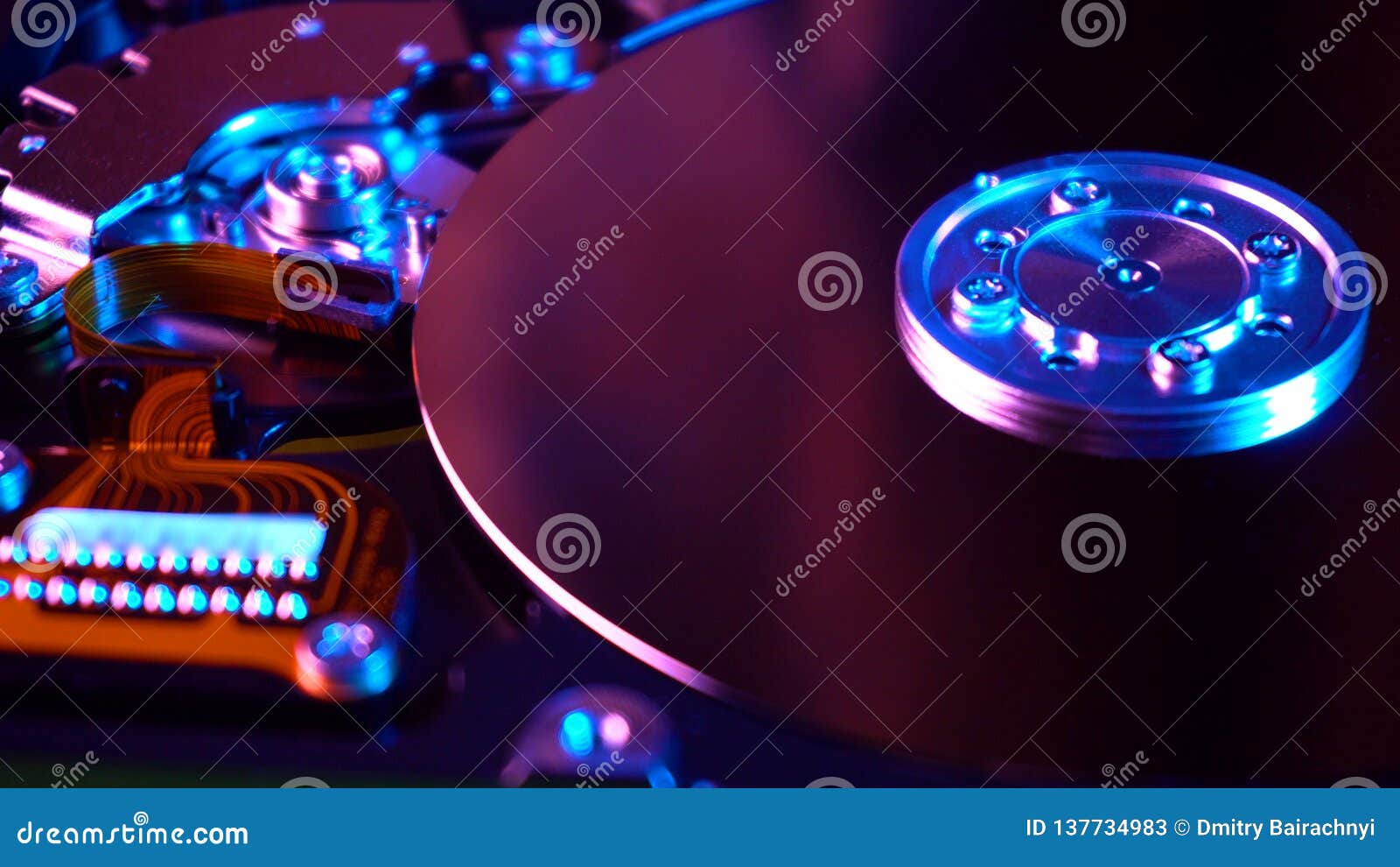 Technology Hard Drive Storage Device on Table Stock Image - Image of ...