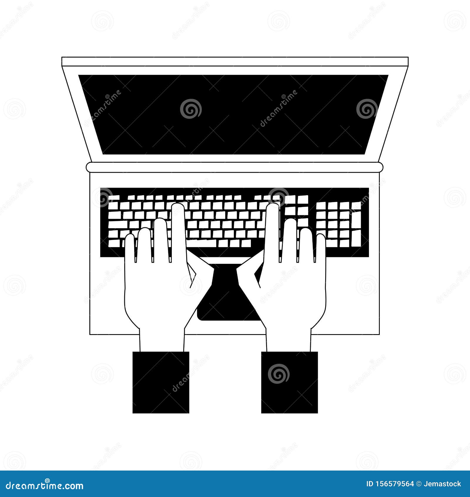 Technology Hardware Digital Device Cartoon in Black and White Stock ...