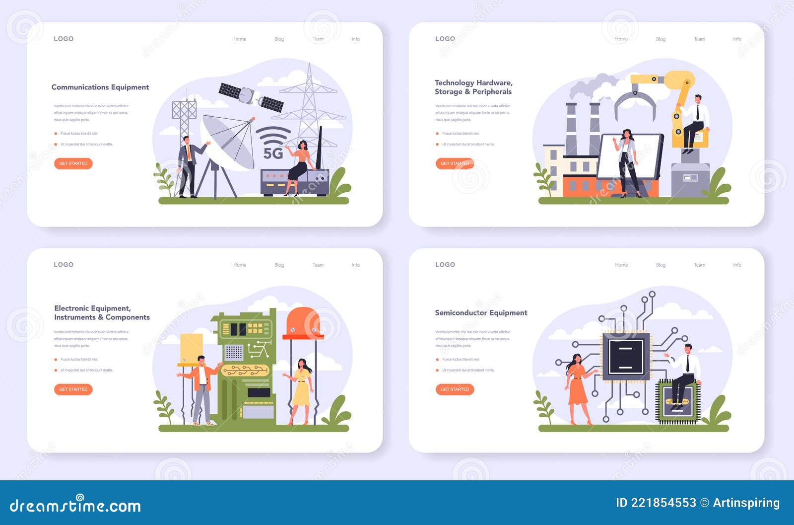 Technology Hardware and Equipment Industry Web Banner or Landing Page ...