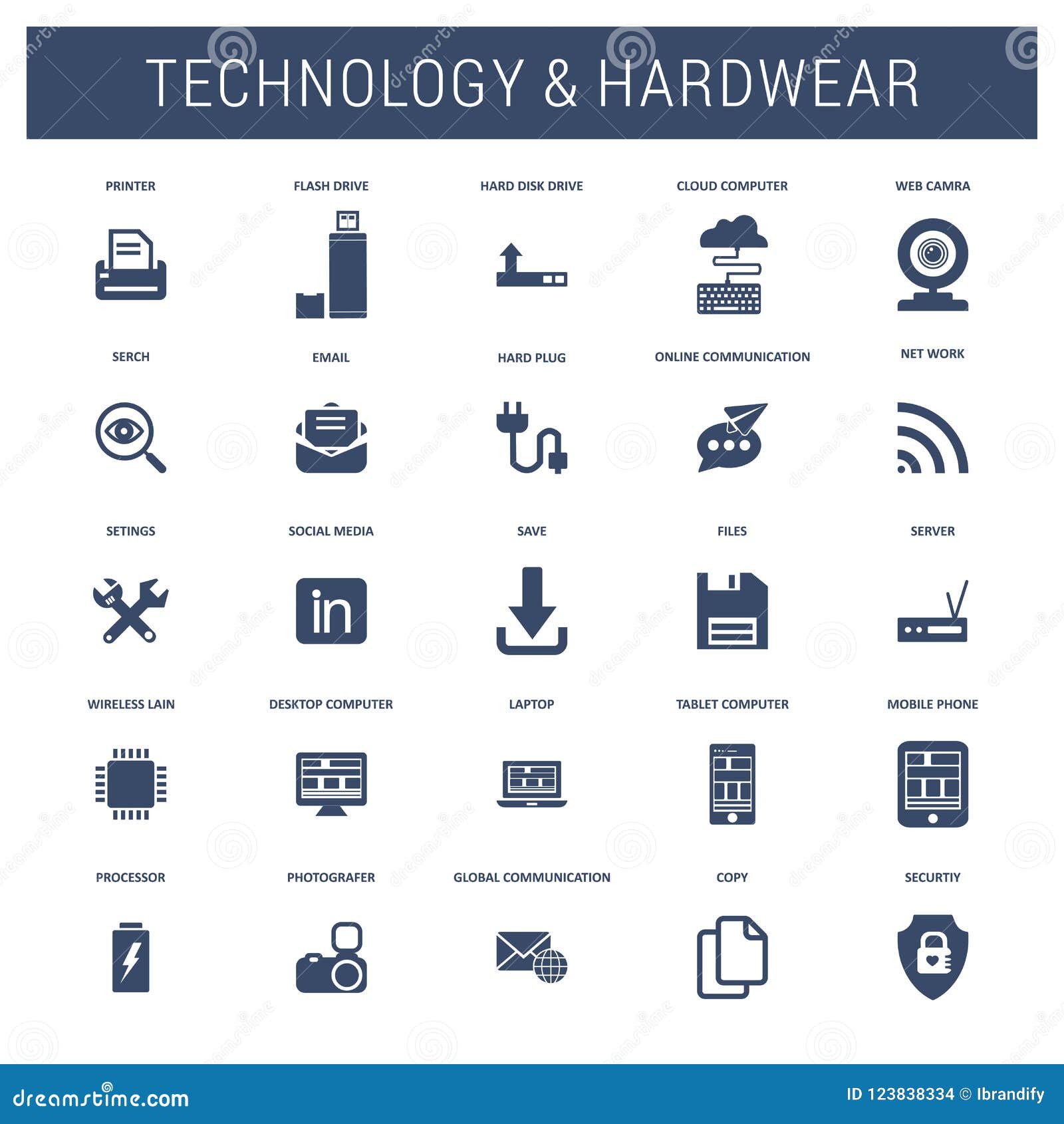 Technology and Hardware Icons Set Vector Stock Vector - Illustration of ... Technology and Hardware Icons Set Vector Stock Vector - Illustration of ...