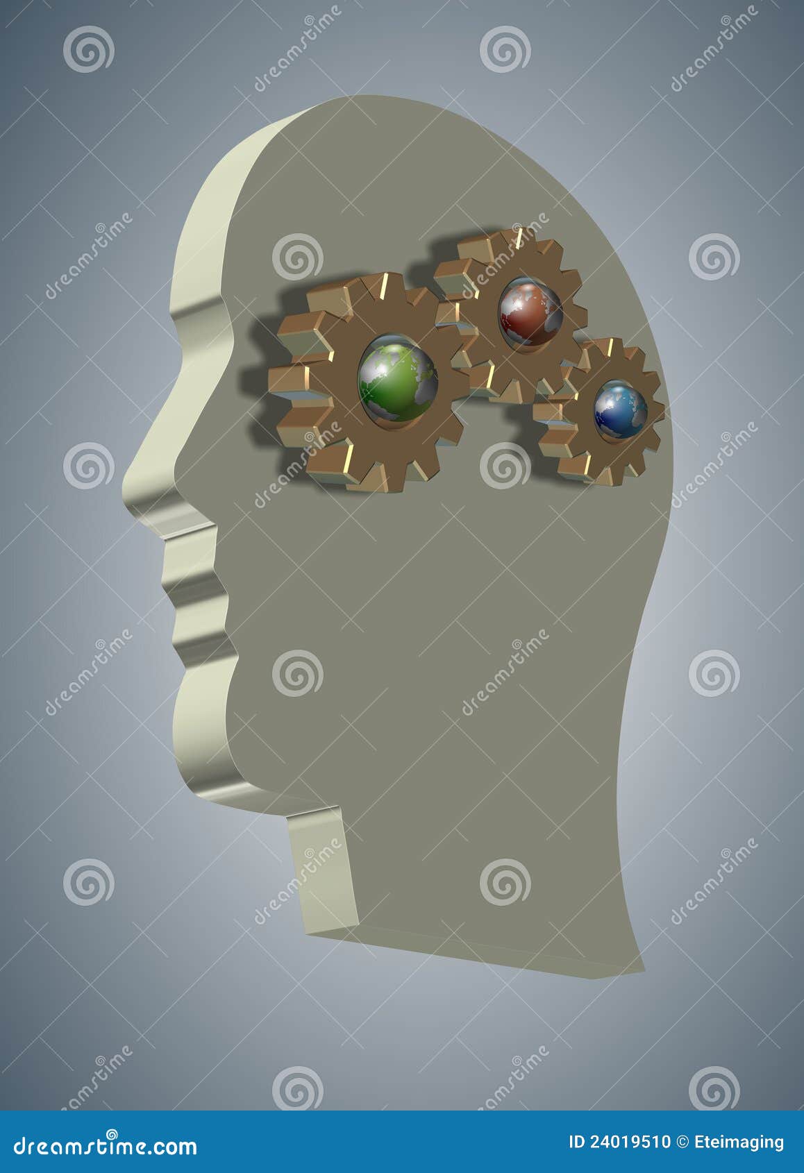 Technology head stock illustration. Illustration of knowledge - 24019510