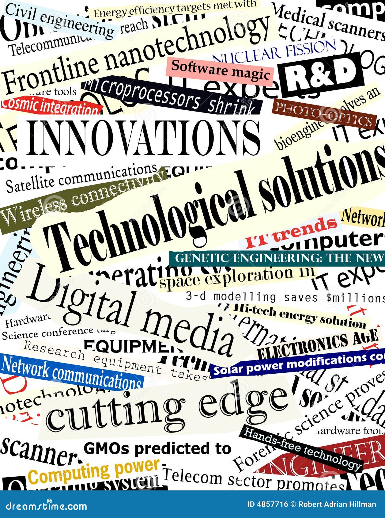 Technology headlines stock vector. Illustration of issue - 4857716