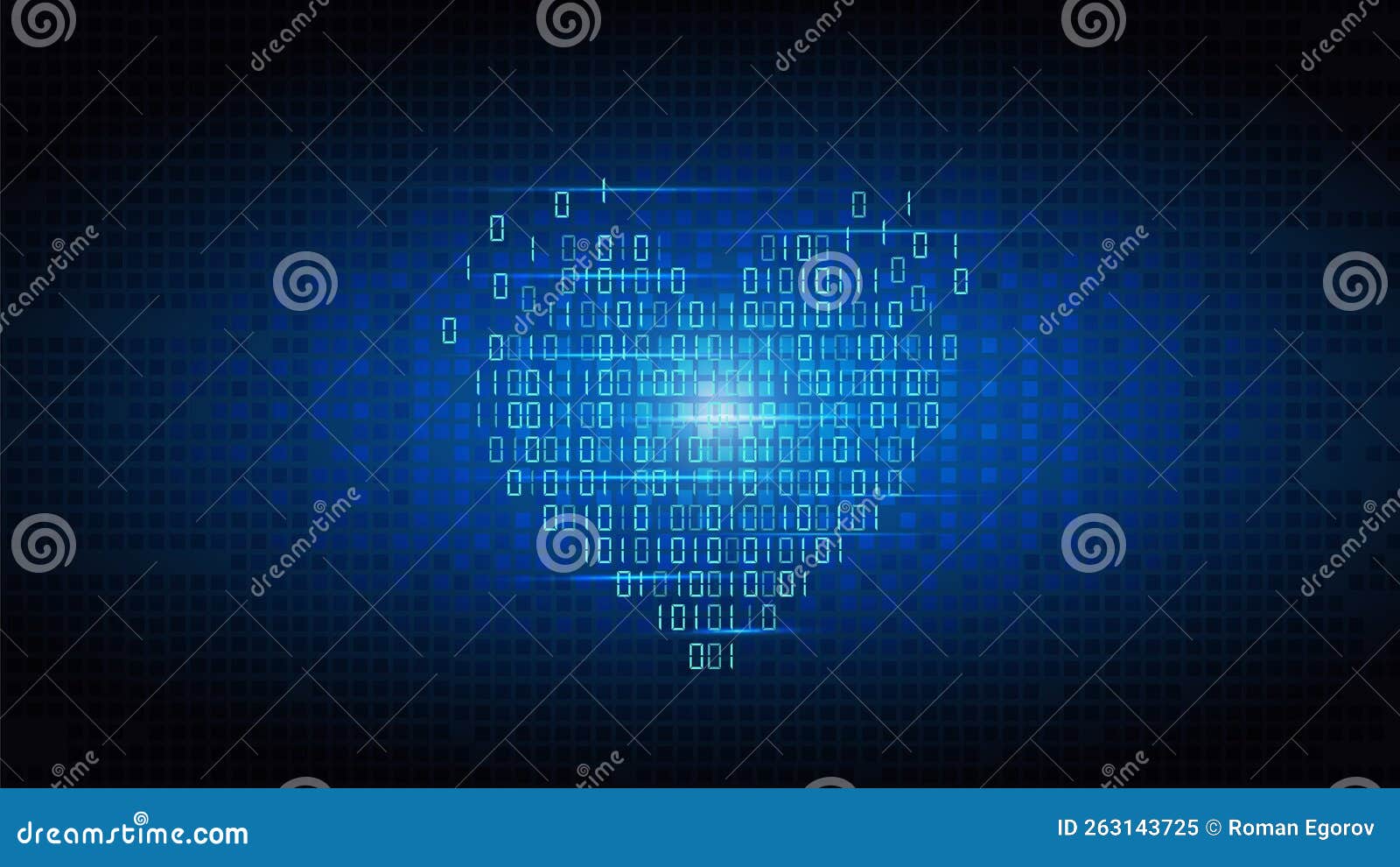 Technology Heart. Love Data Code. Digital Tech Matrix for Valentine Day. One and Zero Symbols ...