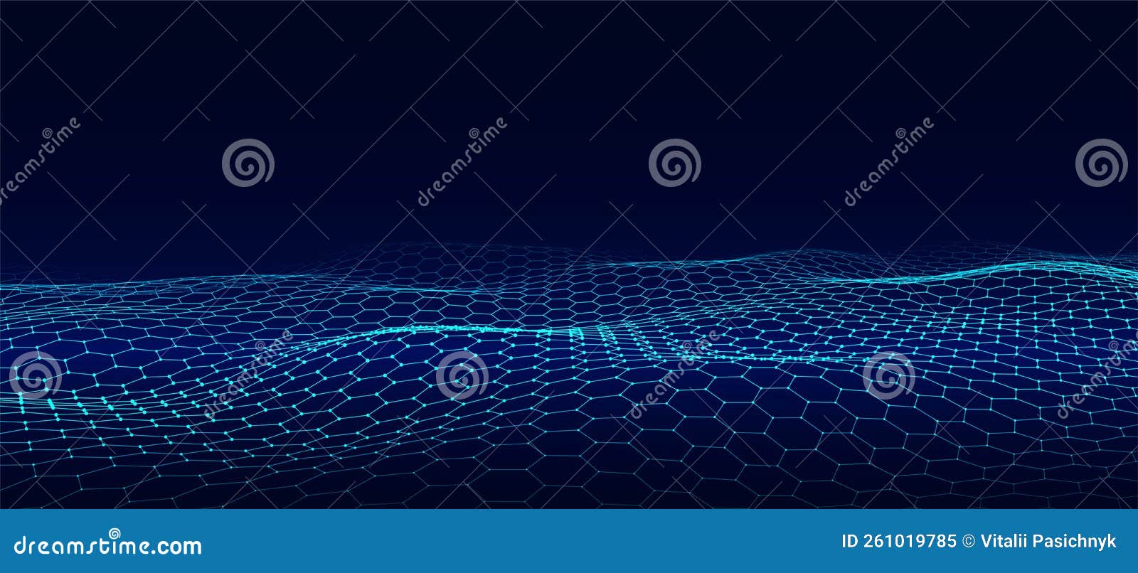 Technology Hexagon Dynamic Wave. Futuristic Honeycomb Concept. Digital ...