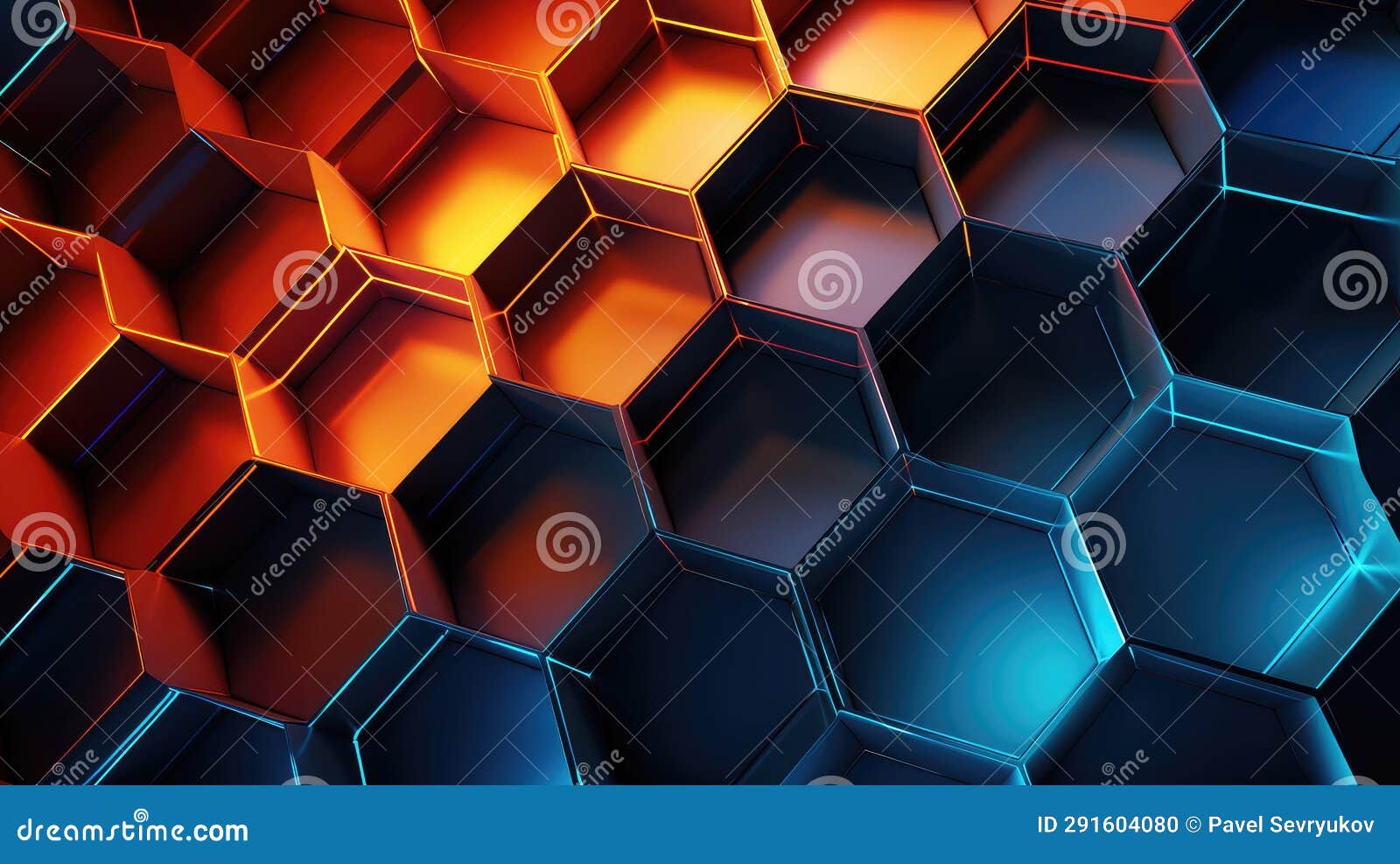 Technology Hexagon Grid Network Stock Illustration - Illustration of ...