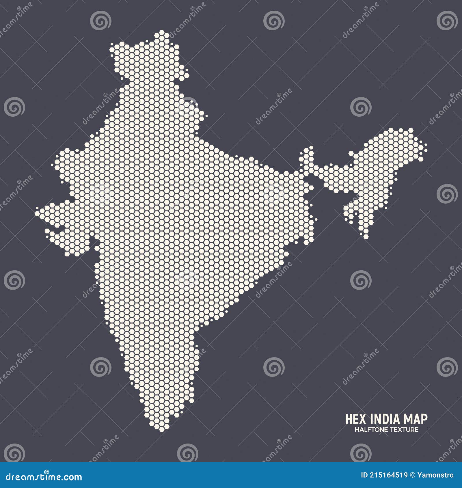 Technology Hexagonal Map of India Abstract Vector Background Stock ...