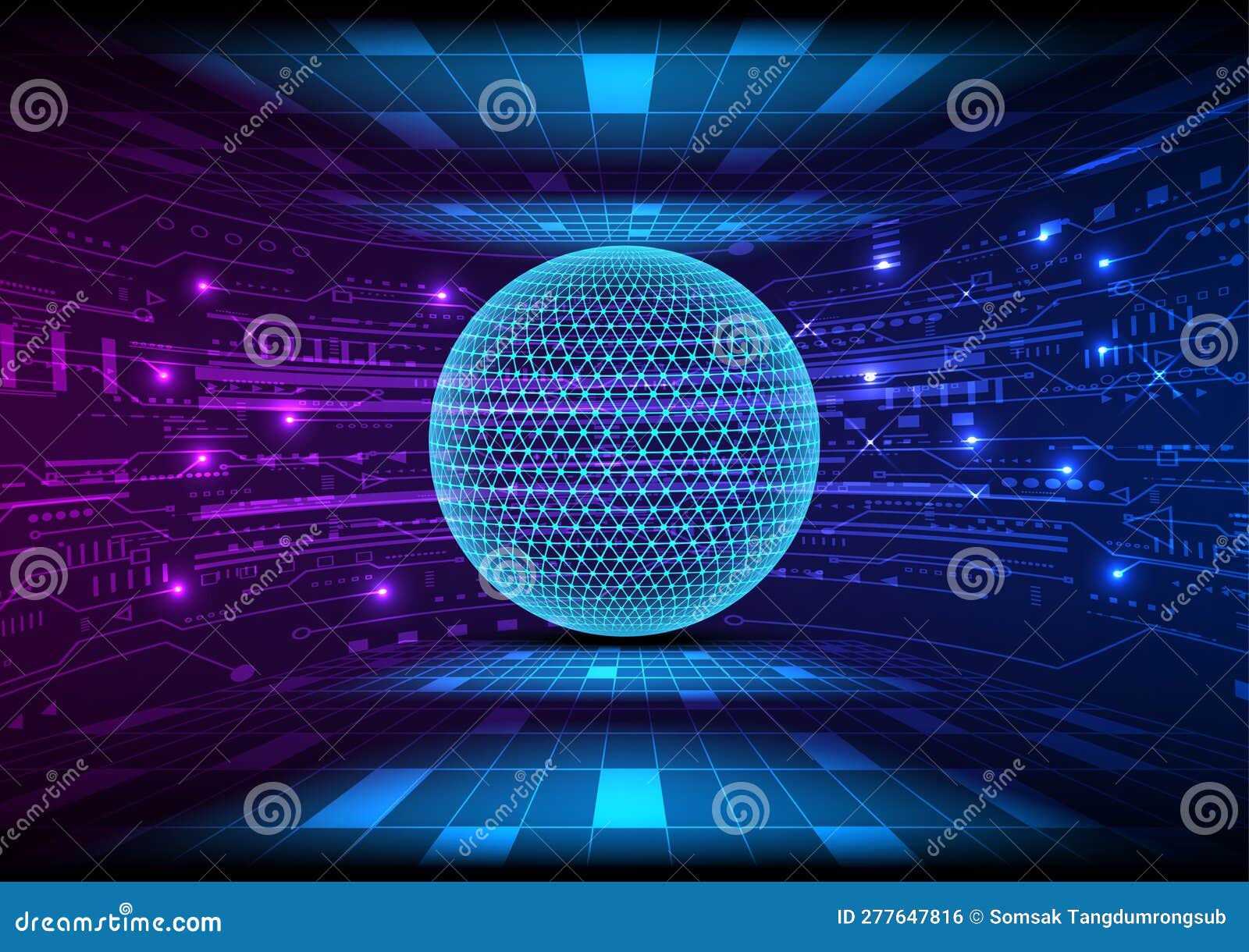 Technology High Tech Globe the Top and Bottom Have a Bright Perspective ...