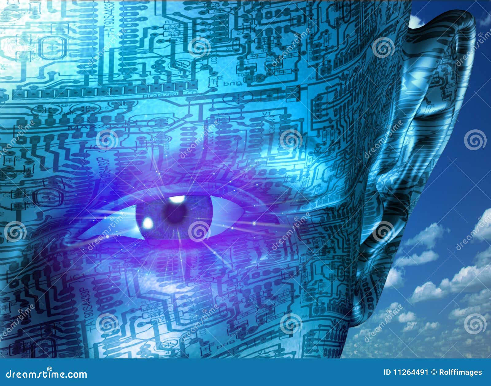 Technology Human stock illustration. Illustration of cyborg - 11264491