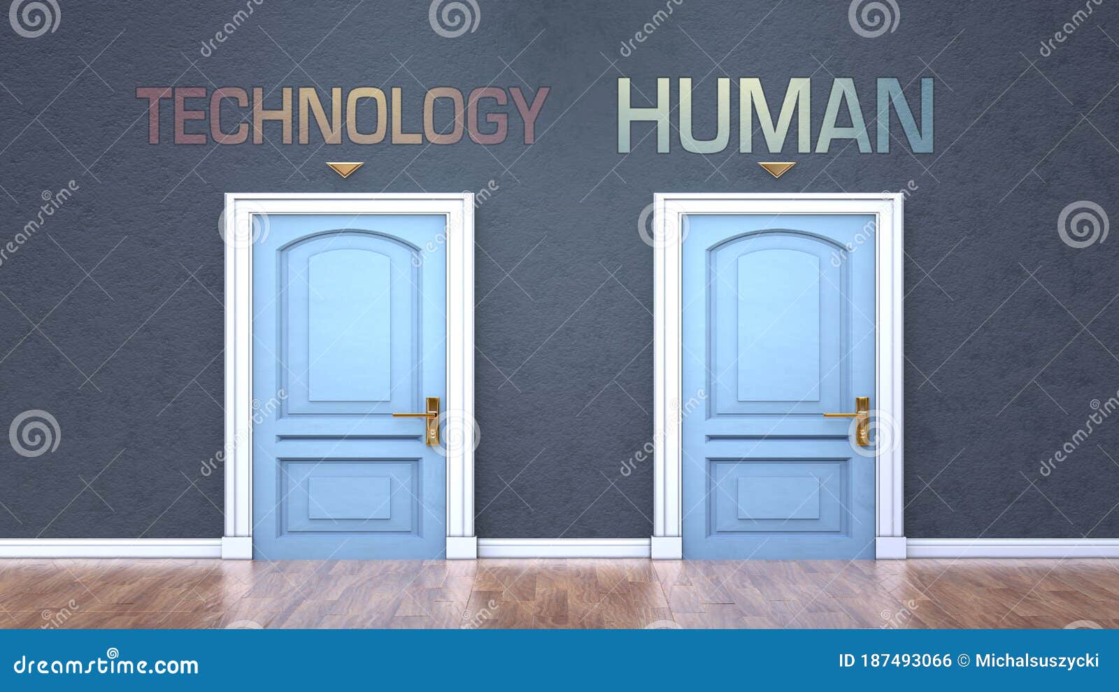 Technology and Human As a Choice - Pictured As Words Technology, Human ...